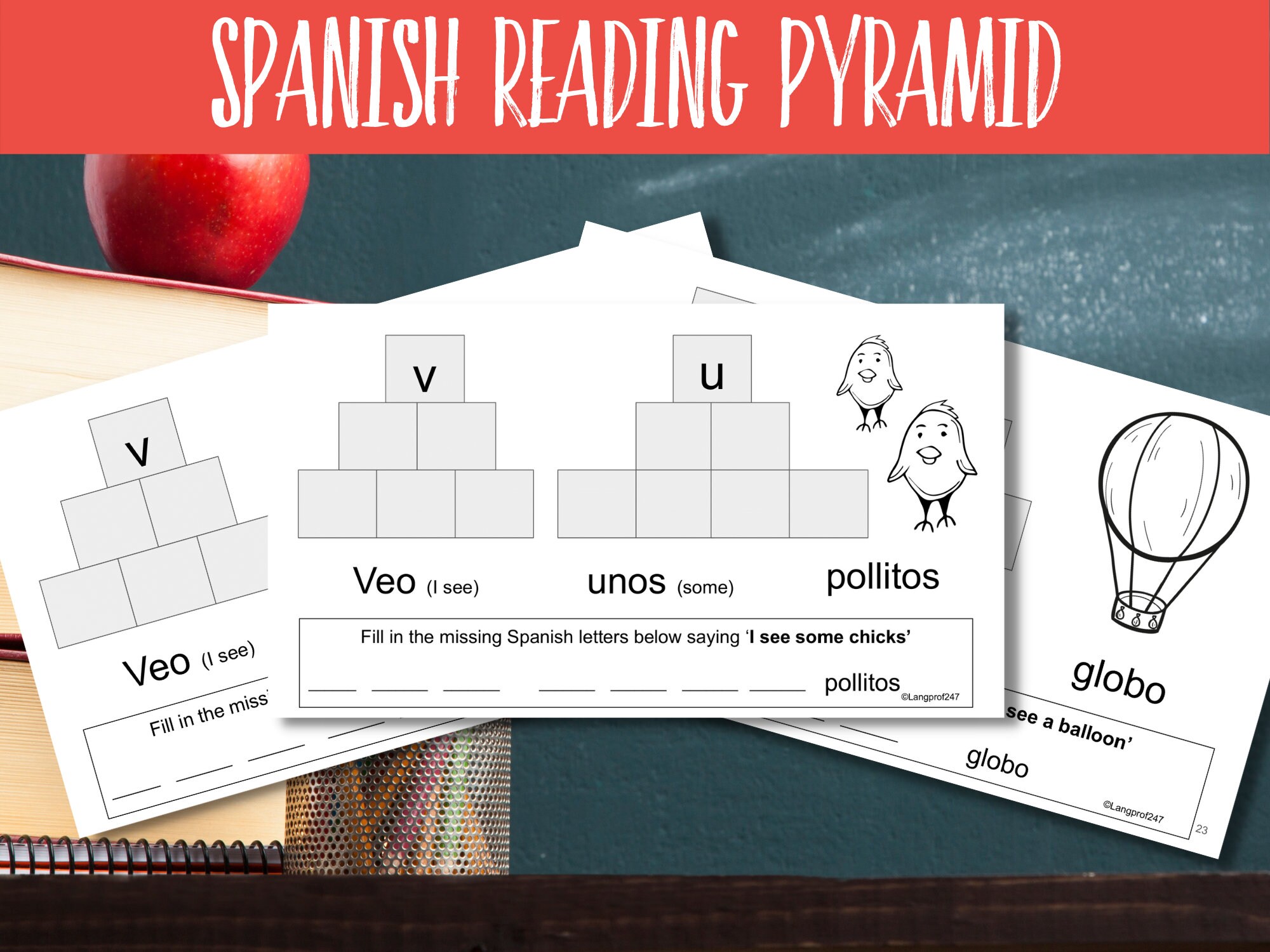 Spanish Reading Pyramids for Soy and Veo | Spanish Worksheets for Kids ...