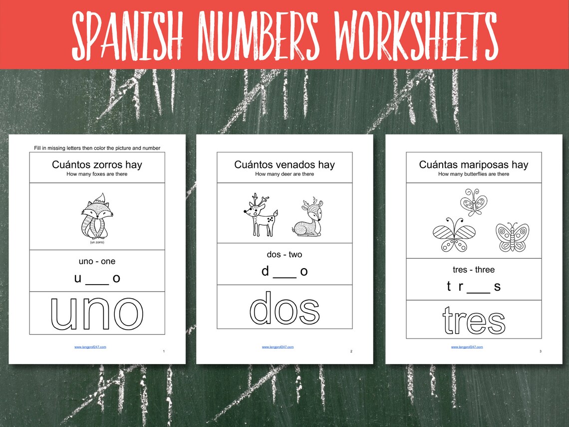Spanish "how Many" Worksheets | Spanish Worksheets for Kids - Etsy