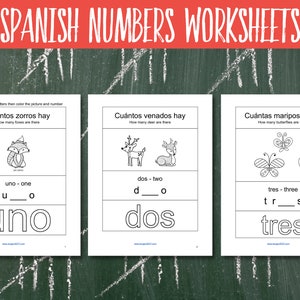 Spanish "how Many" Worksheets | Spanish Worksheets for Kids - Etsy