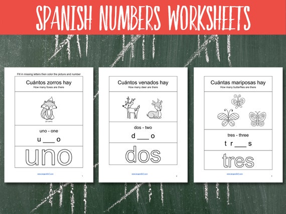 Spanish how Many Worksheets Spanish Worksheets - Etsy