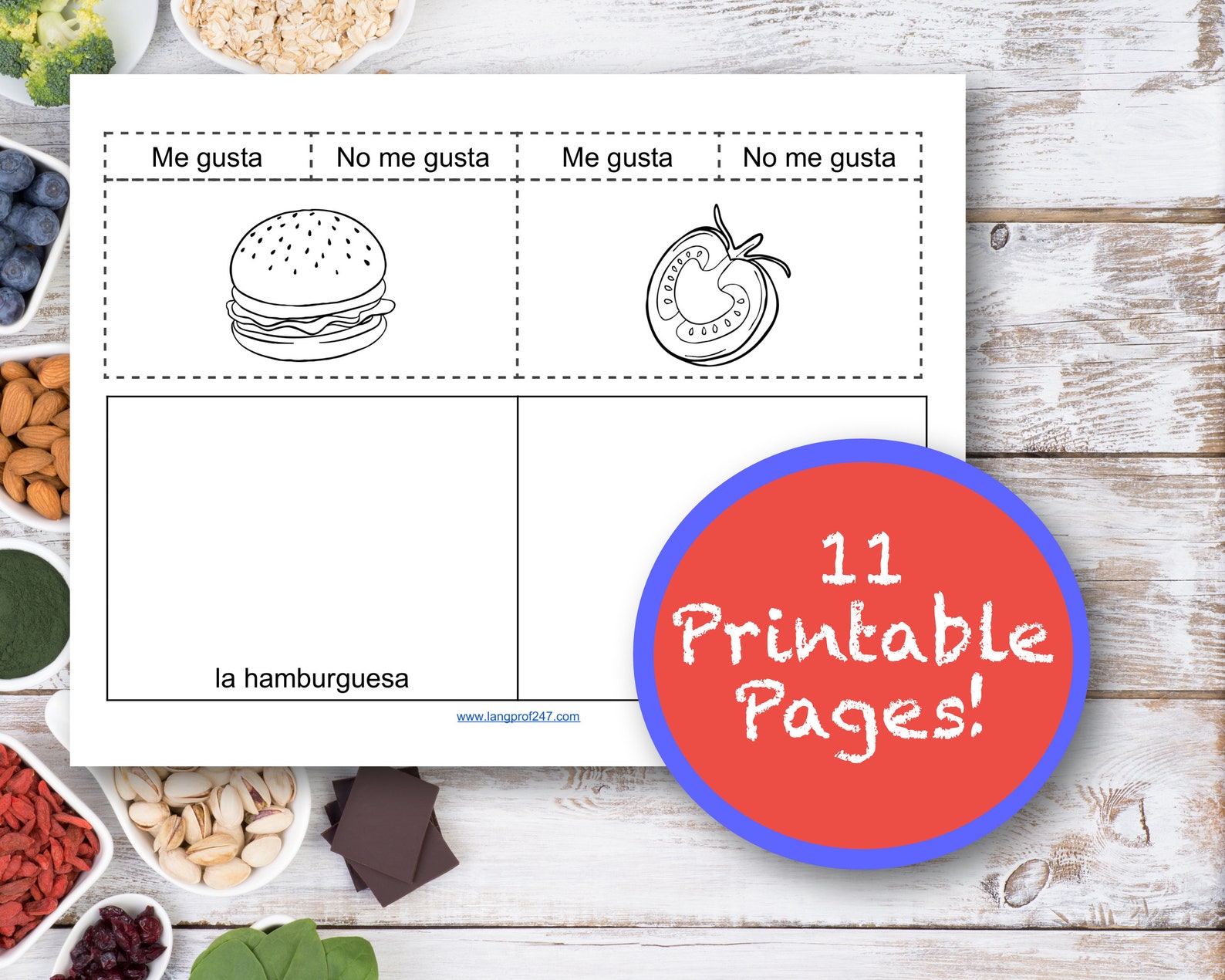 Spanish me Gusta With Foods Worksheets Spanish Worksheets for Kids - Etsy