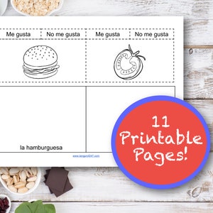 Spanish "me Gusta" With Foods Worksheets | Spanish Worksheets for Kids ...