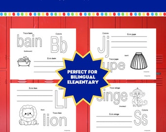 26 French Alphabet Coloring Worksheets for Kids Printable French ABC ...