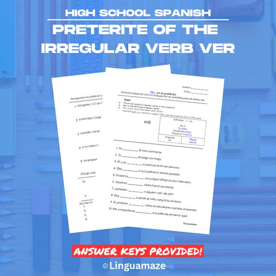 Vers Irregular Verbs Worksheets