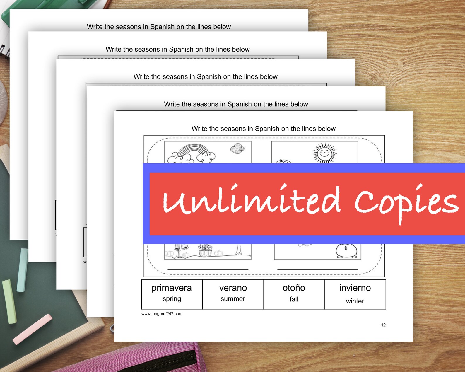 Spanish Days, Weeks, Months, and Numbers Worksheets | Downloadable ...