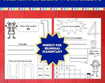 Numbers 1-10 in French Printable With a Worksheet - Etsy