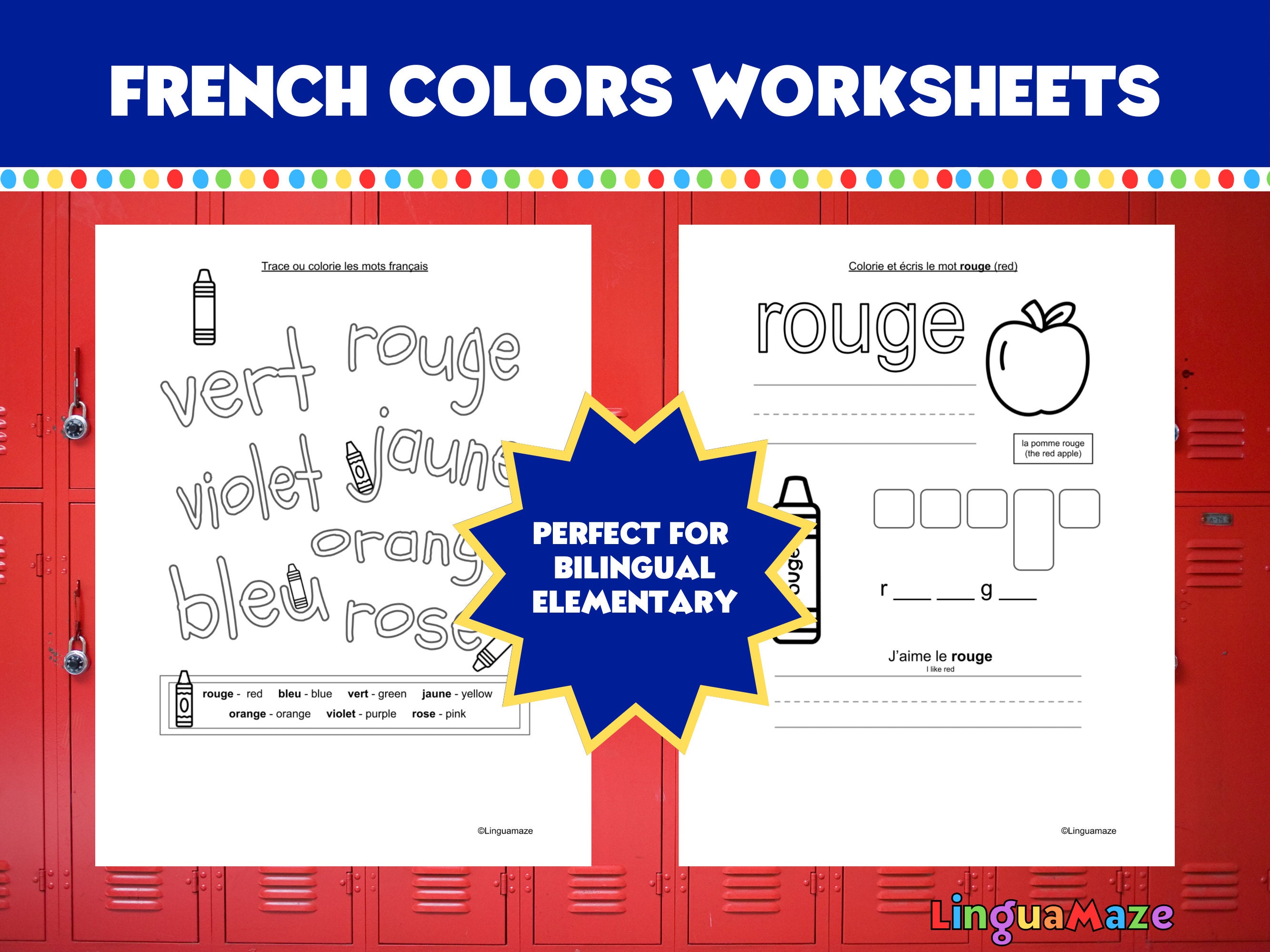 French Colors Worksheet French Worksheet for Kids - Etsy