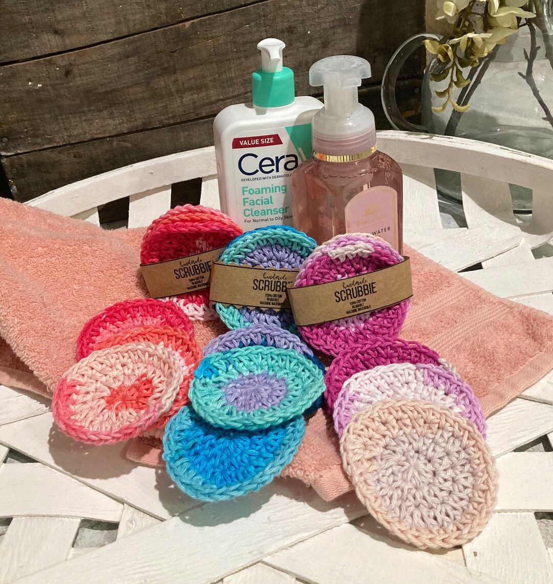Cotton Face Scrubbies (3 Pack), Assorted Colors - Etsy