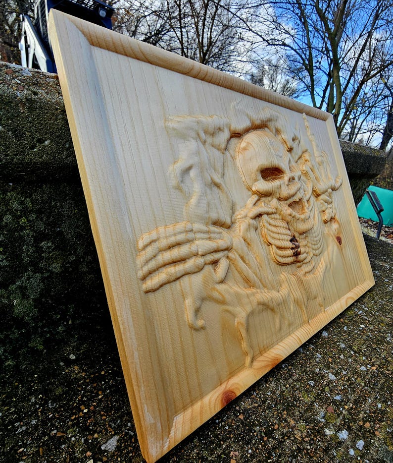 Skeleton Middle Finger CNC File 3D C2d Wood Carving CNC Project Digital ...