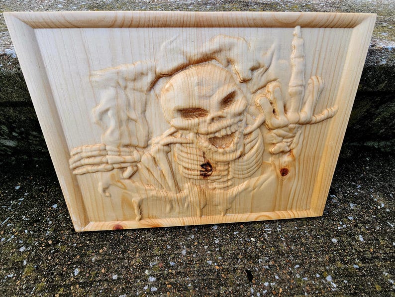 Skeleton Middle Finger CNC File 3D C2d Wood Carving CNC Project Digital ...