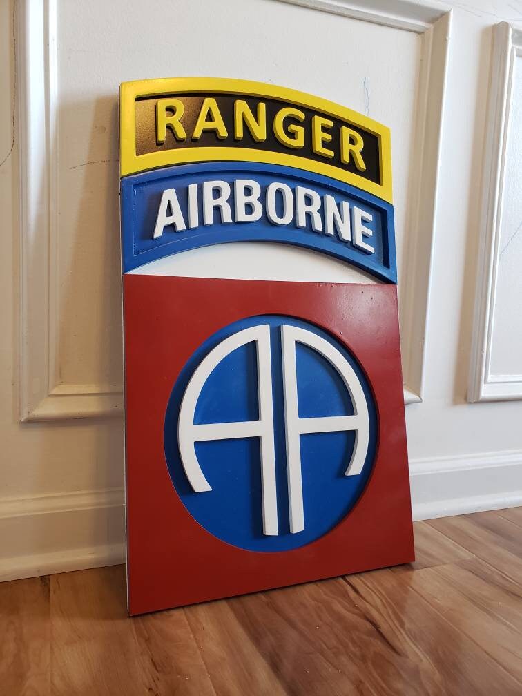 82nd Airborne Division W/ranger Tab Wall Sign - 23" X 16" - Etsy
