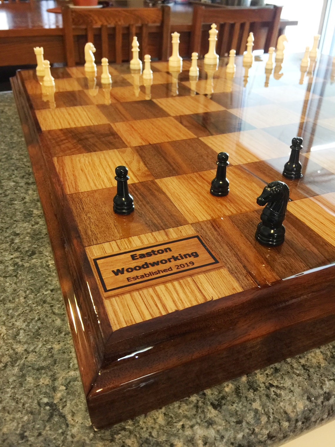 2" Thick 24"x 24" Walnut Chess Board - Etsy