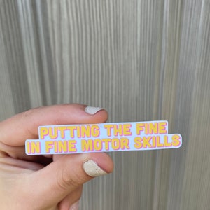 Putting the Fine in Fine Motor Skills Sticker // Occupational Therapy ...