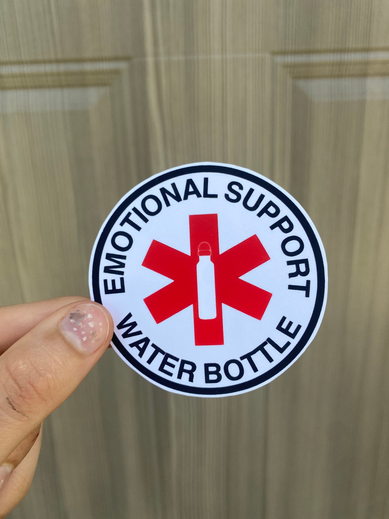 Emotional Support Water Bottle Sticker / Funny Water Bottle Sticker ...