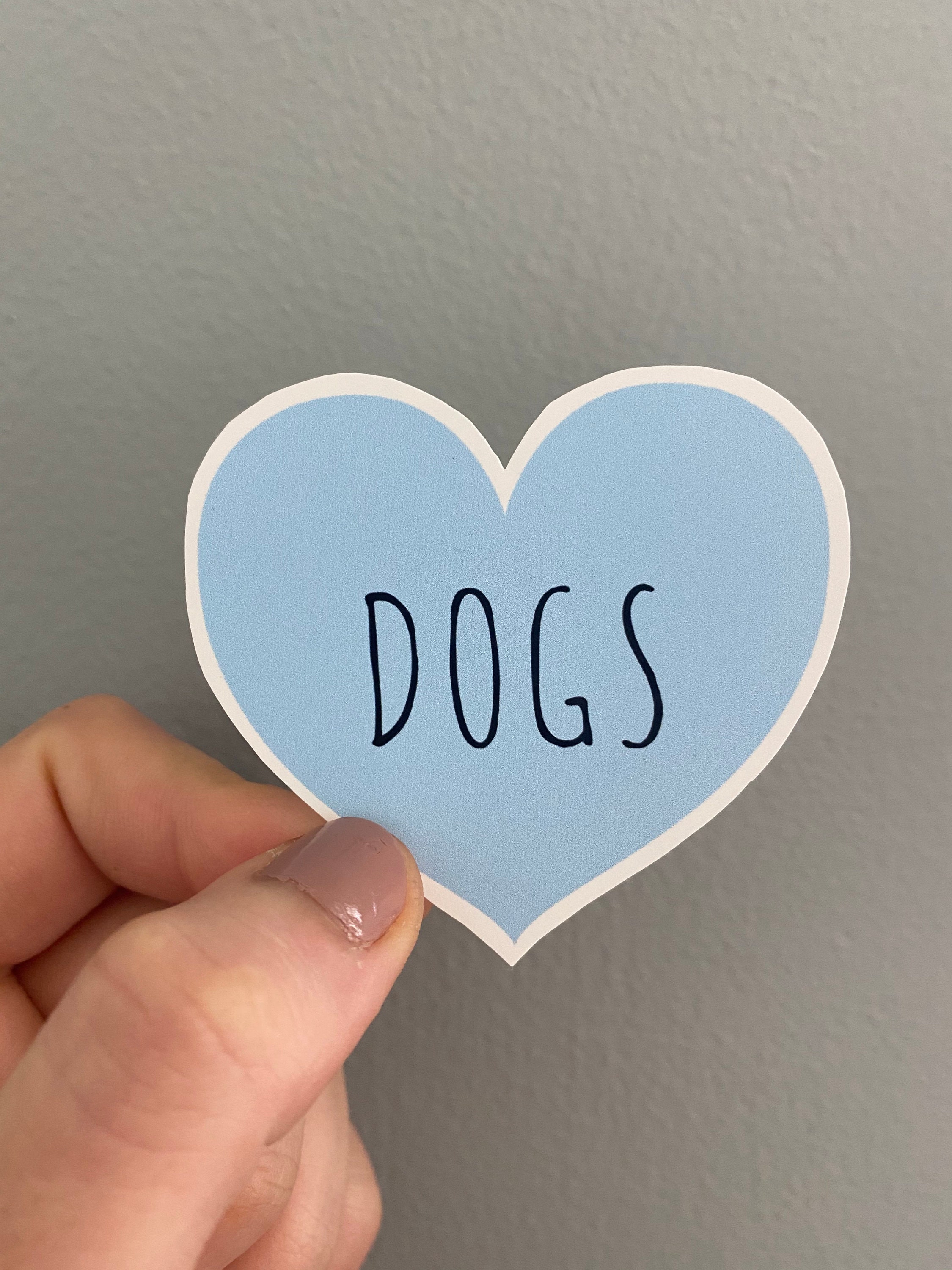 Blue Dog Heart Blue Sticker Weatherproof Matte Sticker | Etsy