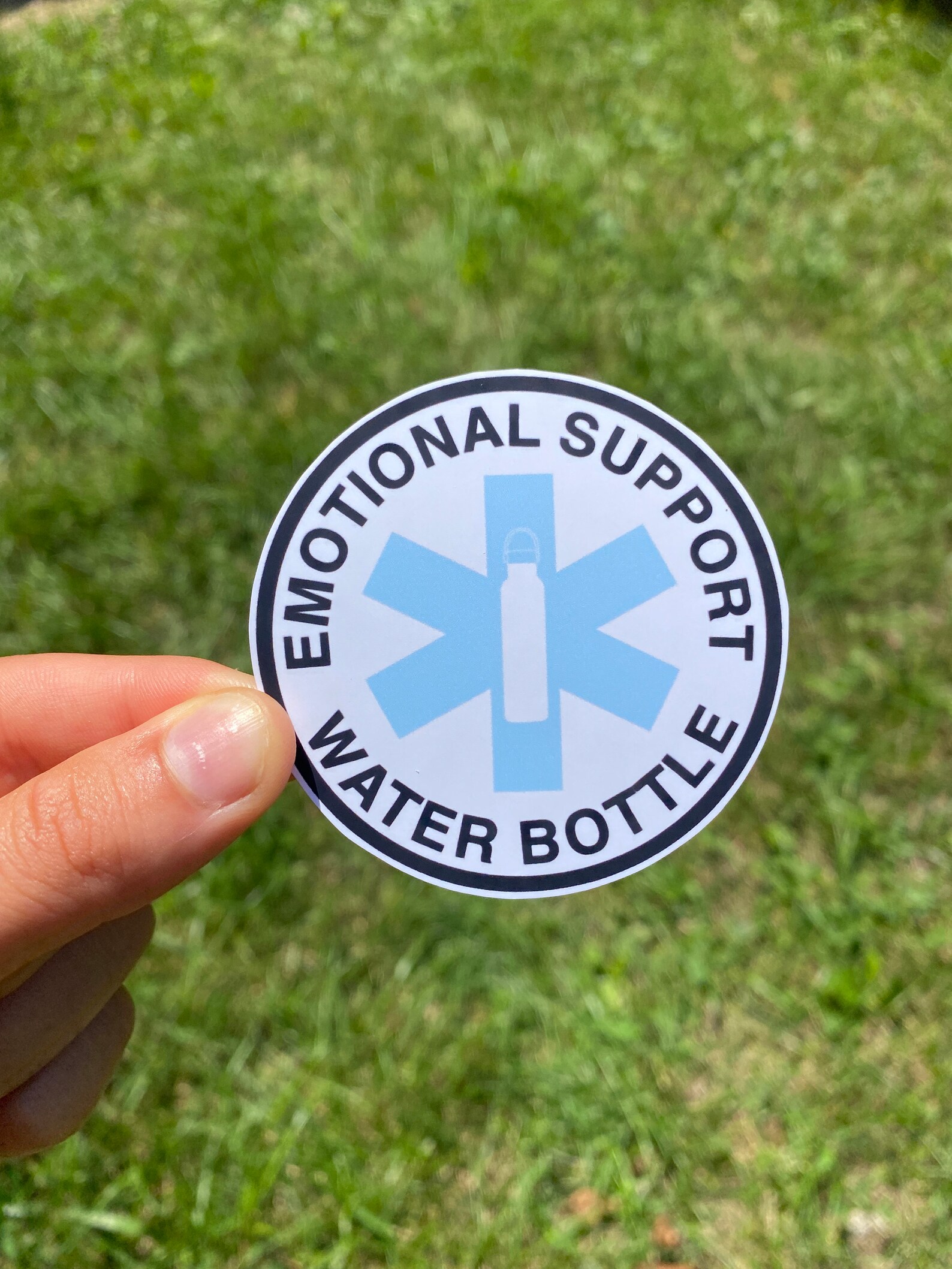 Emotional Support Water Bottle Sticker / Funny Water Bottle Sticker ...