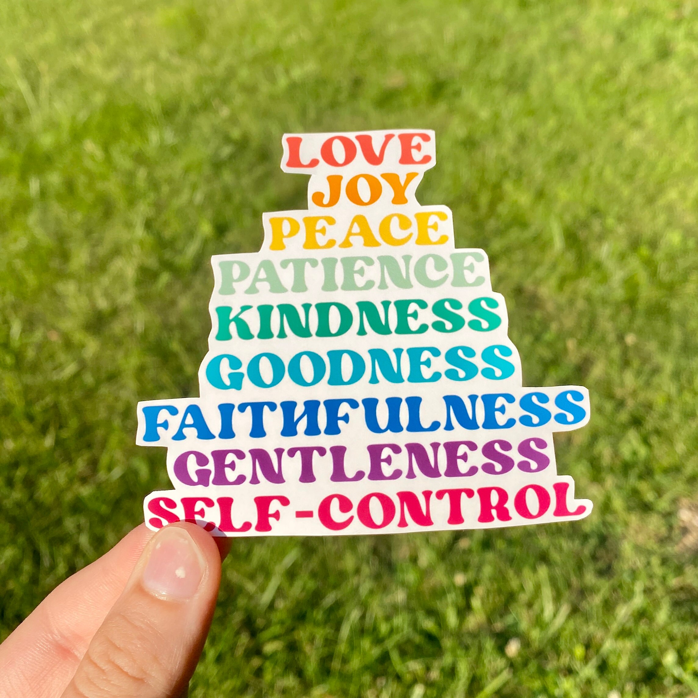 Fruit of the Spirit Sticker Rainbow Sticker Water Bottle Decal Bible ...