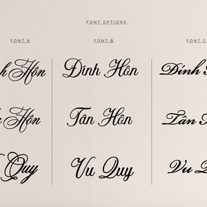 Modern Elegant Vietnamese Wedding Sign | Dinh Hon | Tan Hon | Vu Quy ...