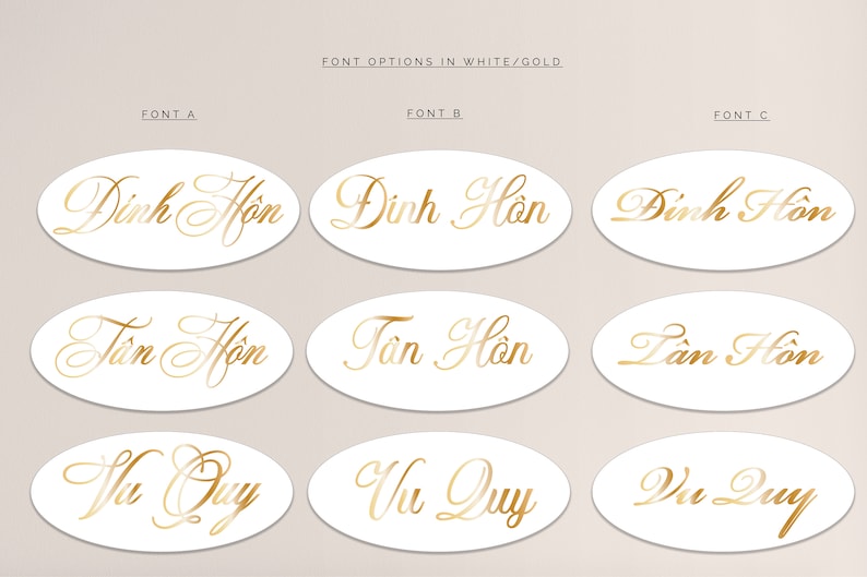 Modern Elegant Vietnamese Wedding Sign | Dinh Hon | Tan Hon | Vu Quy ...