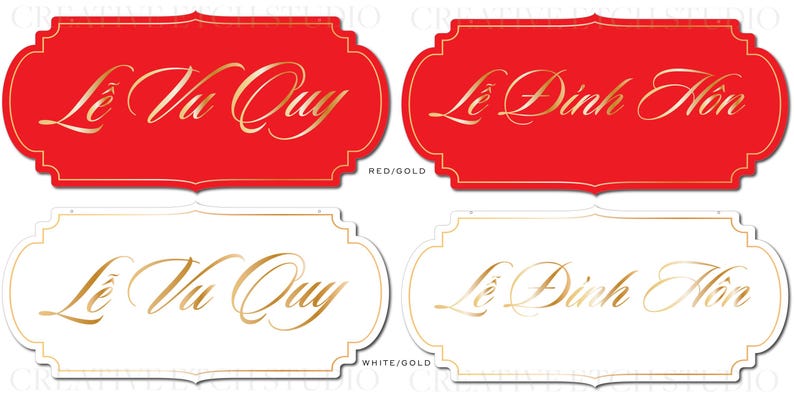Elegant Vietnamese Wedding Sign | Le Dinh Hon | Le Vu Quy | Tea ...