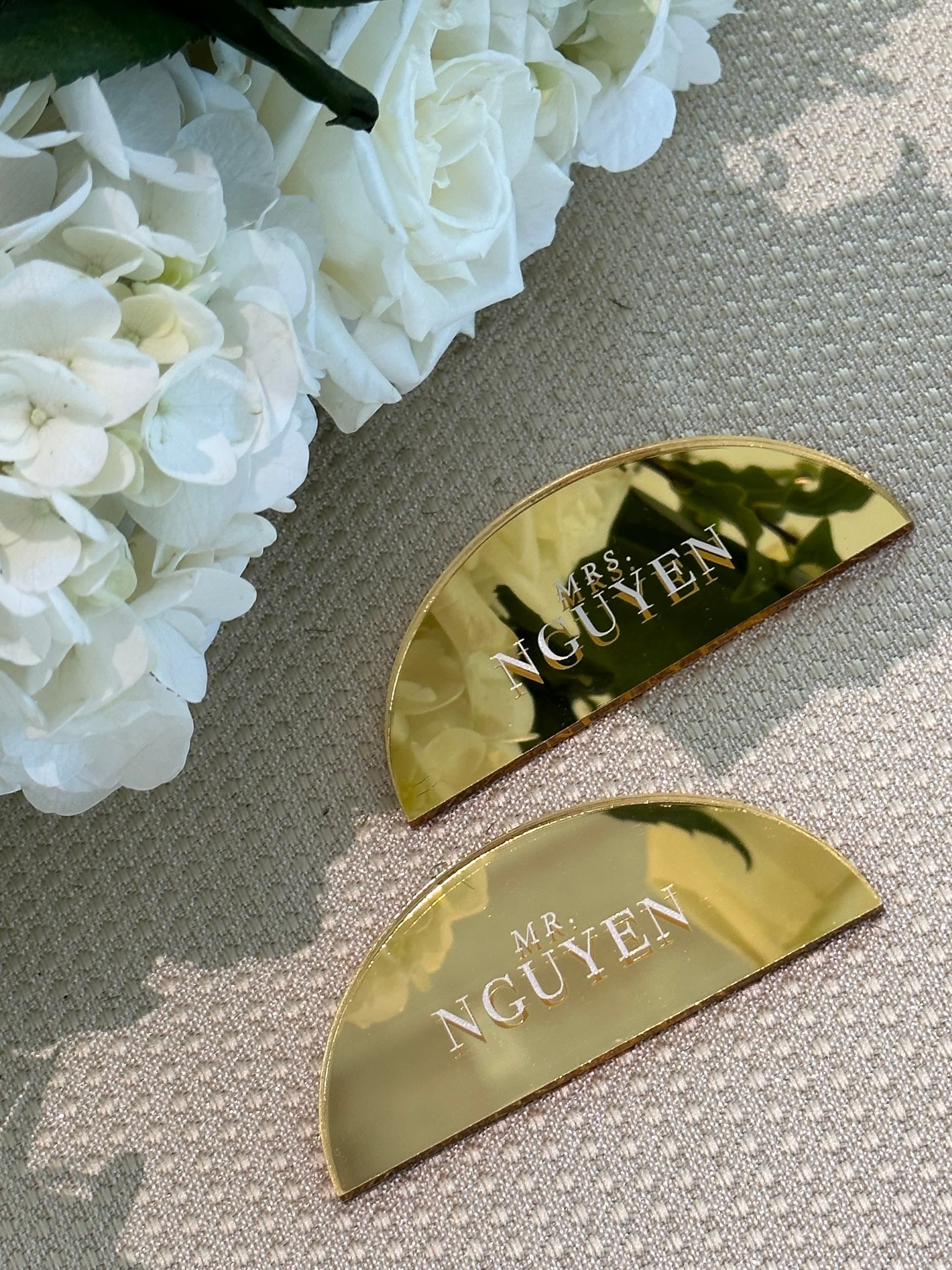Half Moon Acrylic Place Cards - Etsy