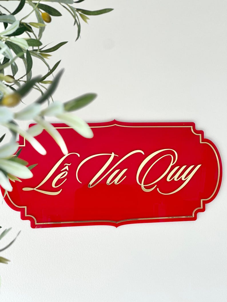 Elegant Vietnamese Wedding Sign | Le Dinh Hon | Le Vu Quy | Tea ...