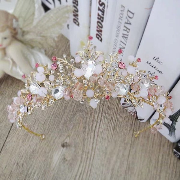 Pink Bridal Tiara - Etsy