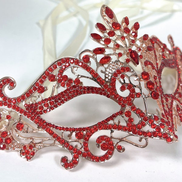 Red Masquerade Mask - Etsy