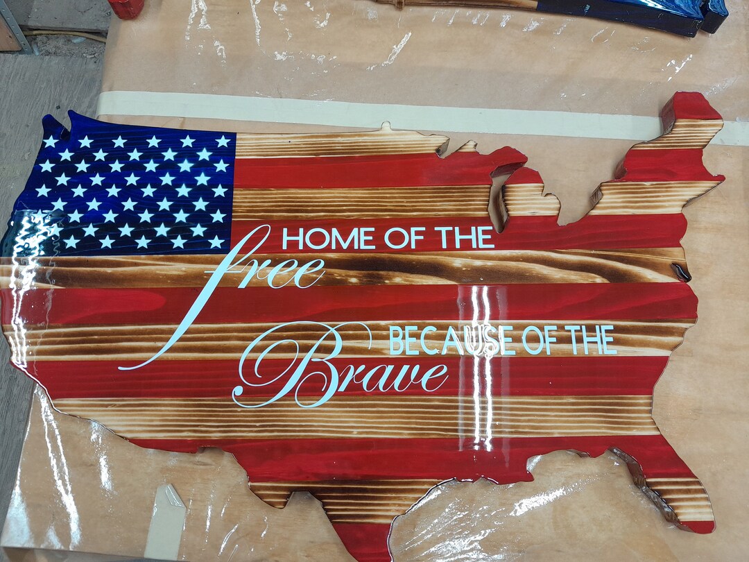 United States Shape Flag - Etsy