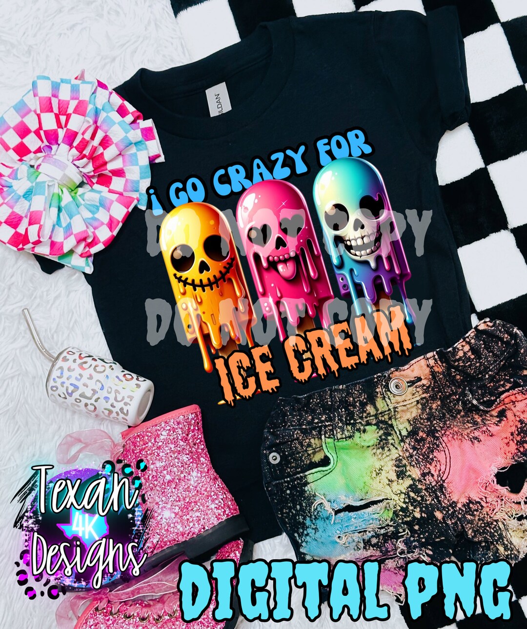 I Go Crazy for Ice Cream DIGITAL PNG - Etsy