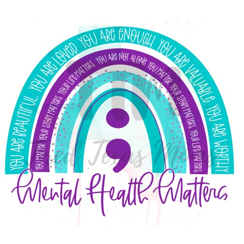 Mental Health Matters Rainbow Sublimation Transfer Ready Etsy