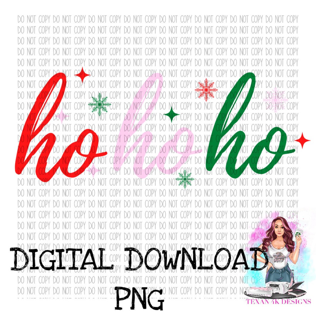 Ho Ho Ho DIGITAL PNG Christmas - Etsy