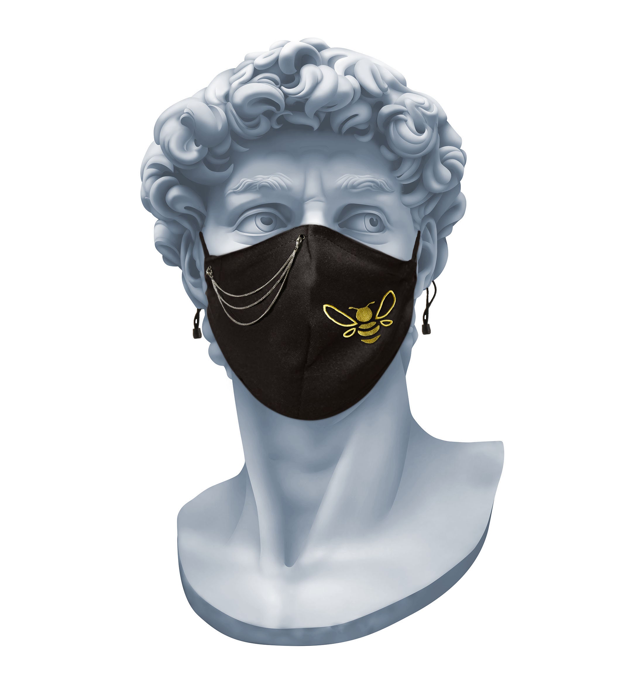 Handmade Embroidered Bee Mask With 3 Silver-plated Chains. - Etsy
