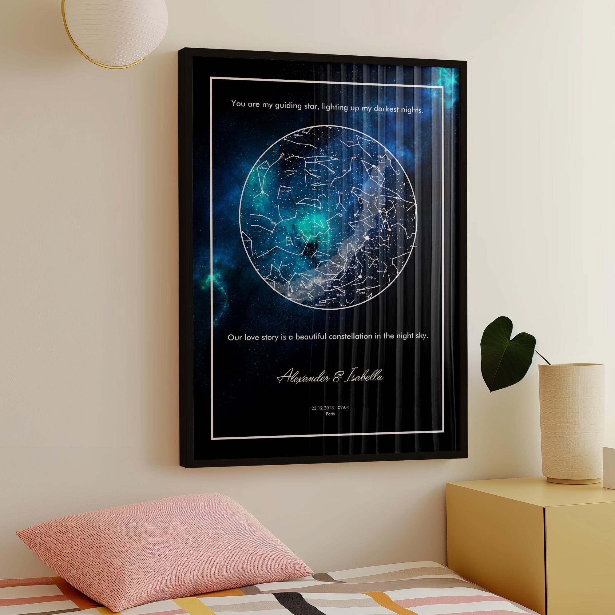 DIGITAL Custom Star Map, Personalized Night Sky Print, Unique Star Map ...