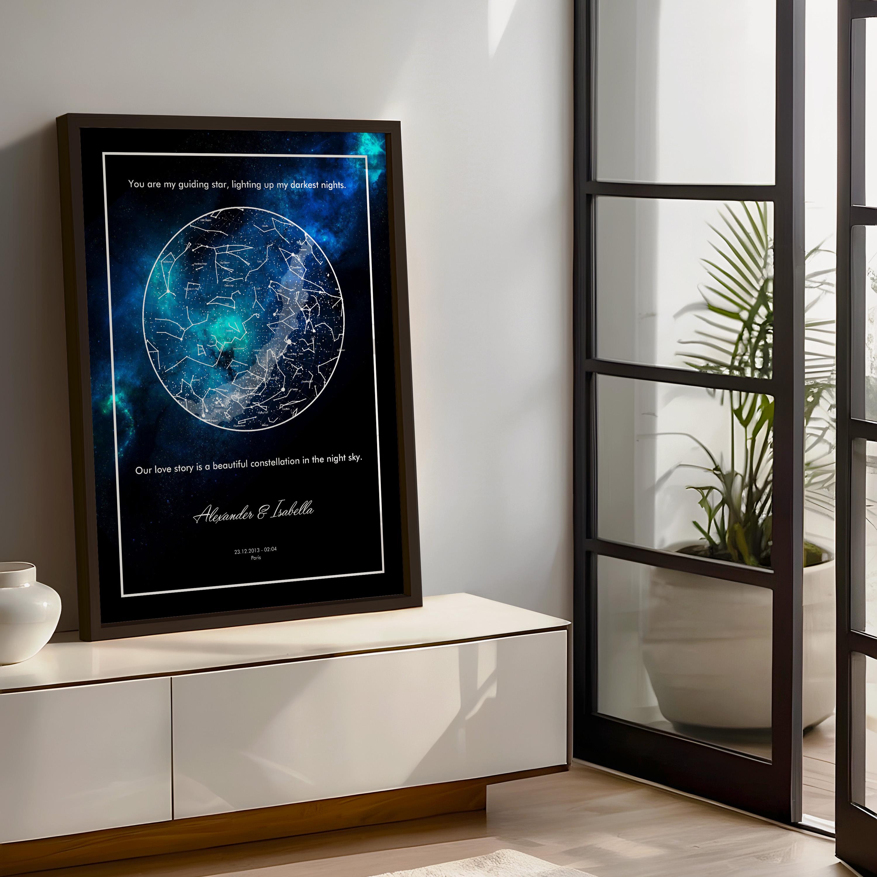 DIGITAL Custom Star Map, Personalized Night Sky Print, Unique Star Map ...
