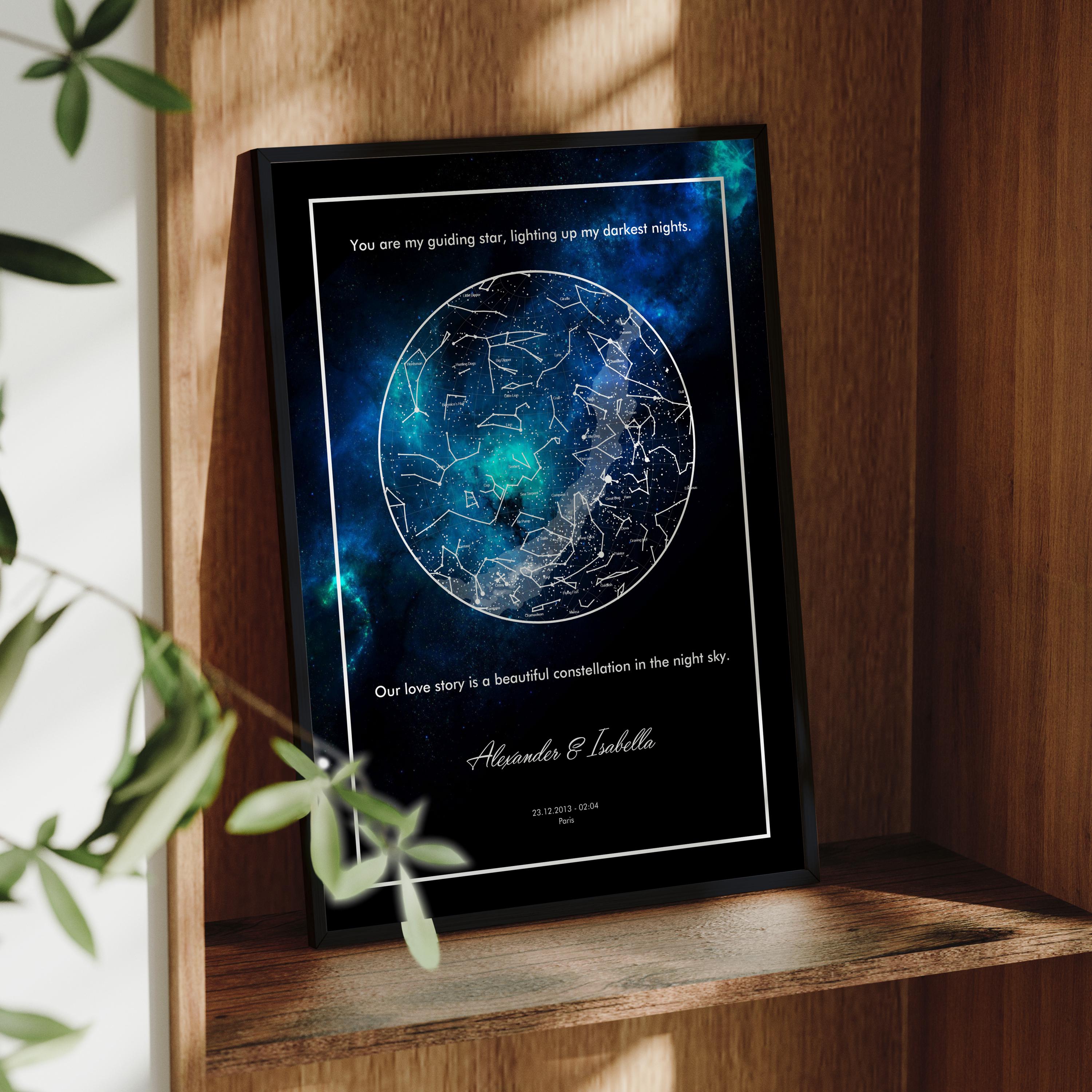 DIGITAL Custom Star Map, Personalized Night Sky Print, Unique Star Map ...