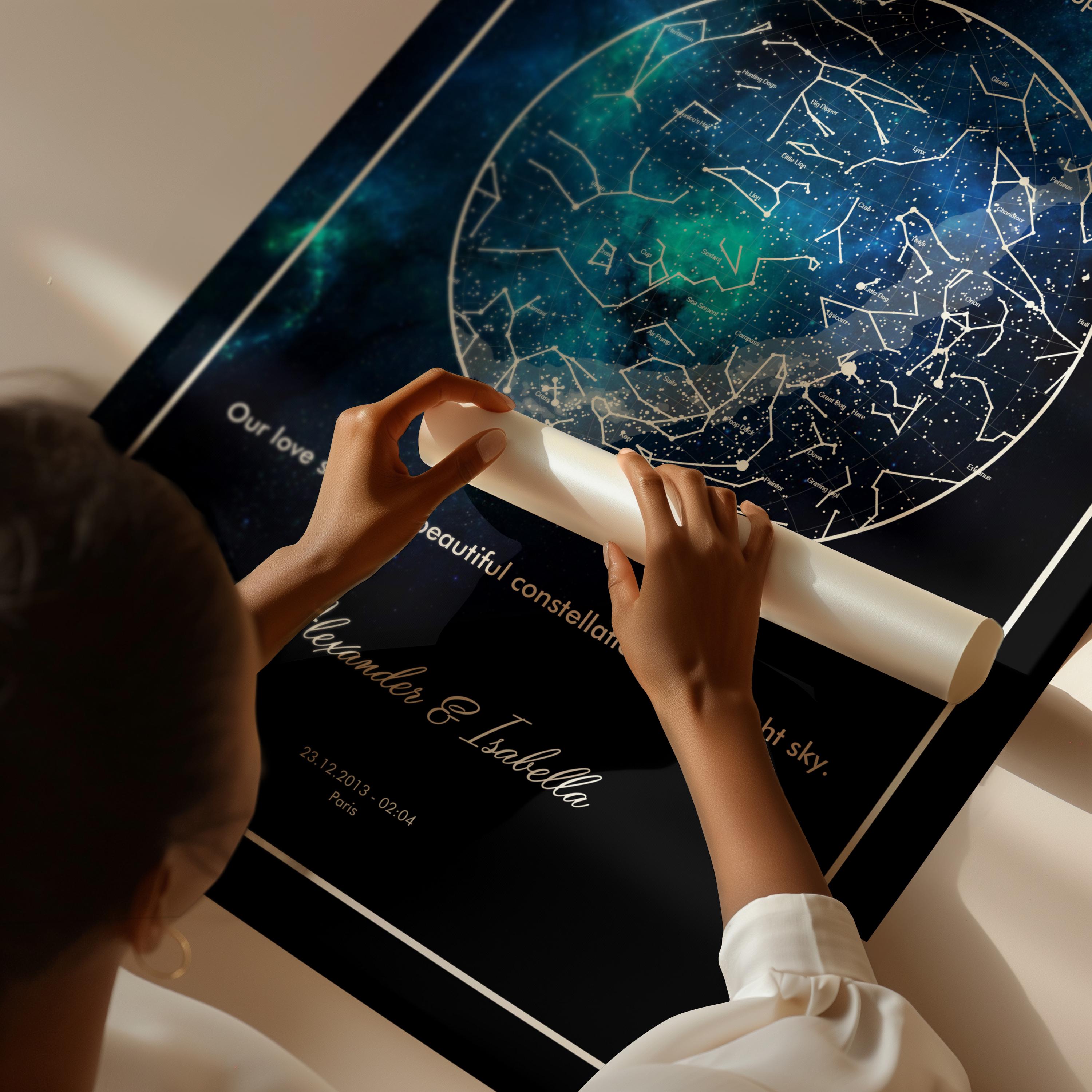 DIGITAL Custom Star Map, Personalized Night Sky Print, Unique Star Map ...