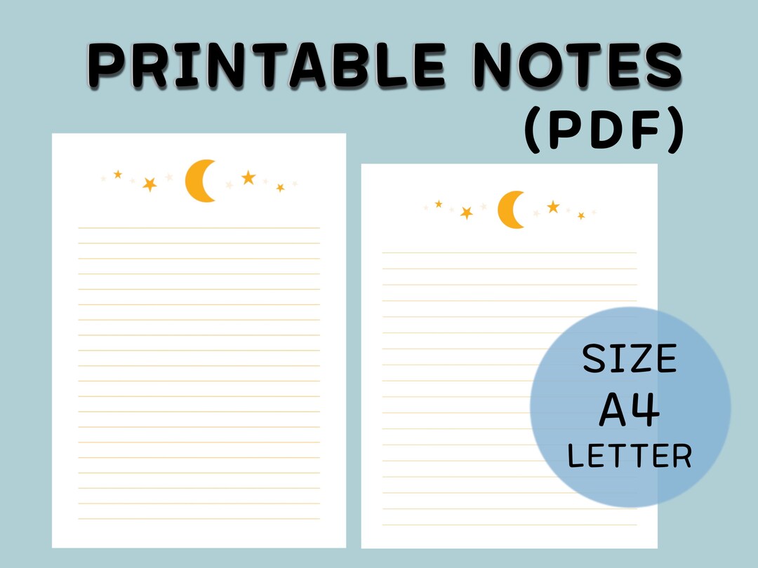 Lined Note, Paper Instant Download, Notes Page, Writing Paper ...