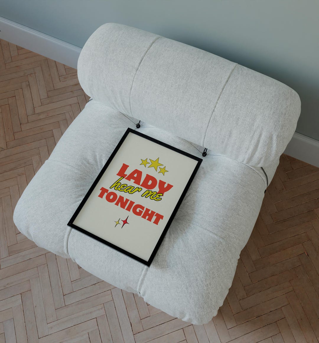 Lady Hear Me Tonight Poster Modjo | Retro Lyrics Print Vintage Style ...