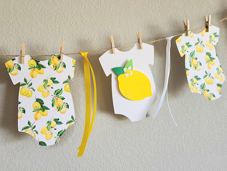 Lemon Baby Shower Decor,lemon Baby Shower Banner,onesie Banner,baby ...