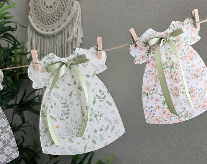 Boho Baby Shower Banner,sage Baby Dress Banner,sage Bodysuit Banner ...