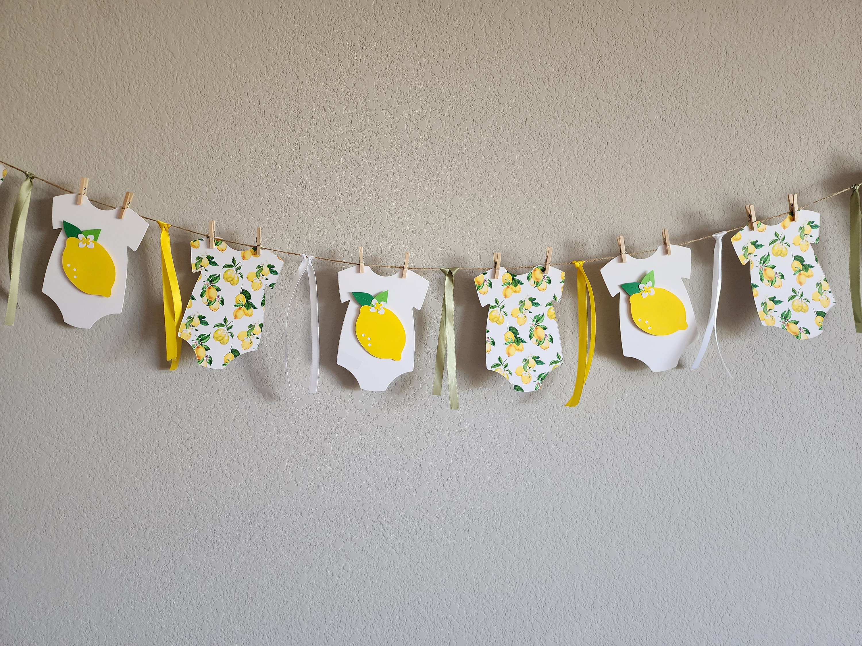 Lemon Baby Shower Decor,lemon Baby Shower Banner,onesie Banner,baby ...