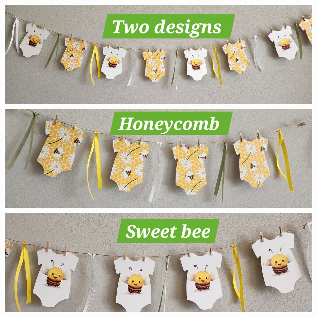 Bee Onesie Banner,mama to Bee Baby Shower Banner,sweet Bee Baby Shower ...