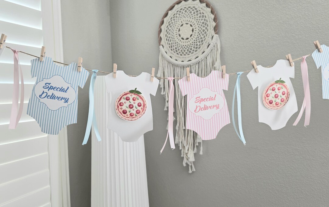 Pizza Baby Shower Banner,special Delivery Baby Shower,gender Reveal ...