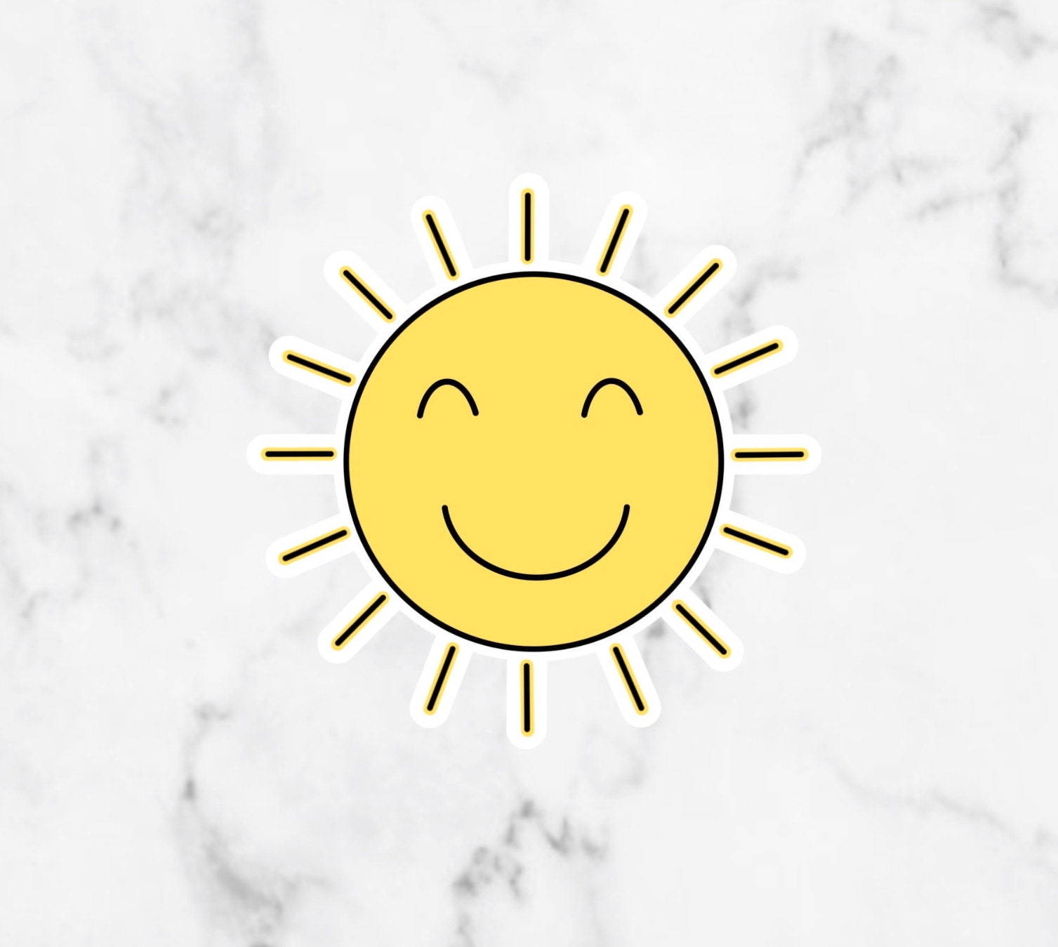 3 Smiling Sun Stickers | Etsy
