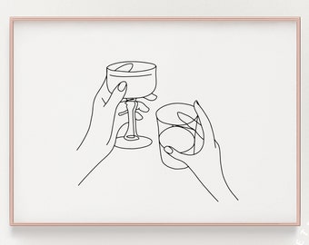 Cheers Print Vertical Cheers Art Cheers Sign Bar Cart Wall - Etsy Canada