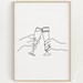 Wine Fine Line Art, Drinks Artwork Print, Cheers, Kitchen Bar Prints ...