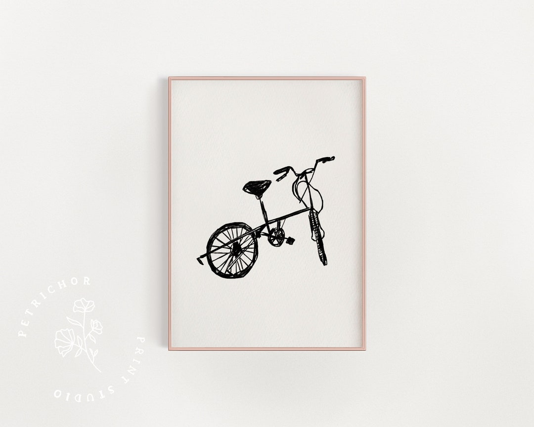 Bicycle Art Sketch Poster, Bike Sketch Wall Art, Minimalist Bike Art ...