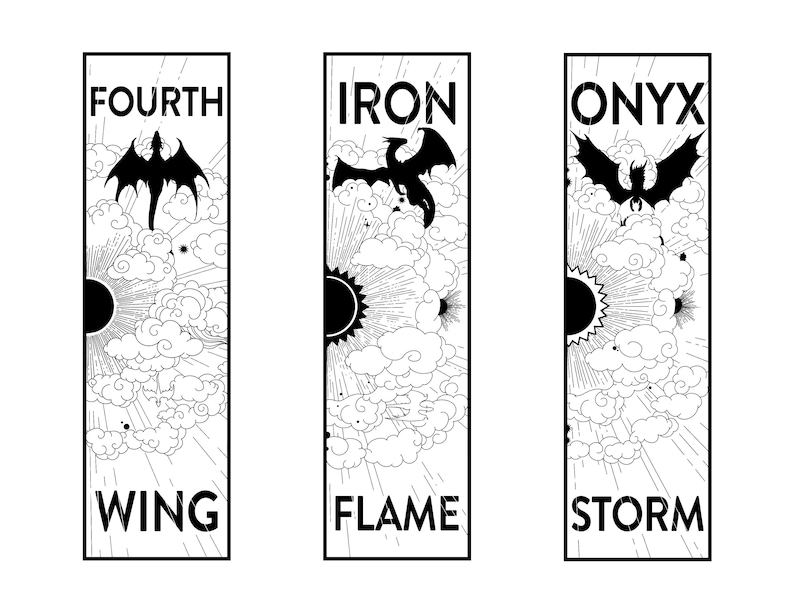 Set of 3 Printable Fourth Wing Bookmarks - Instant Digital Download - Etsy