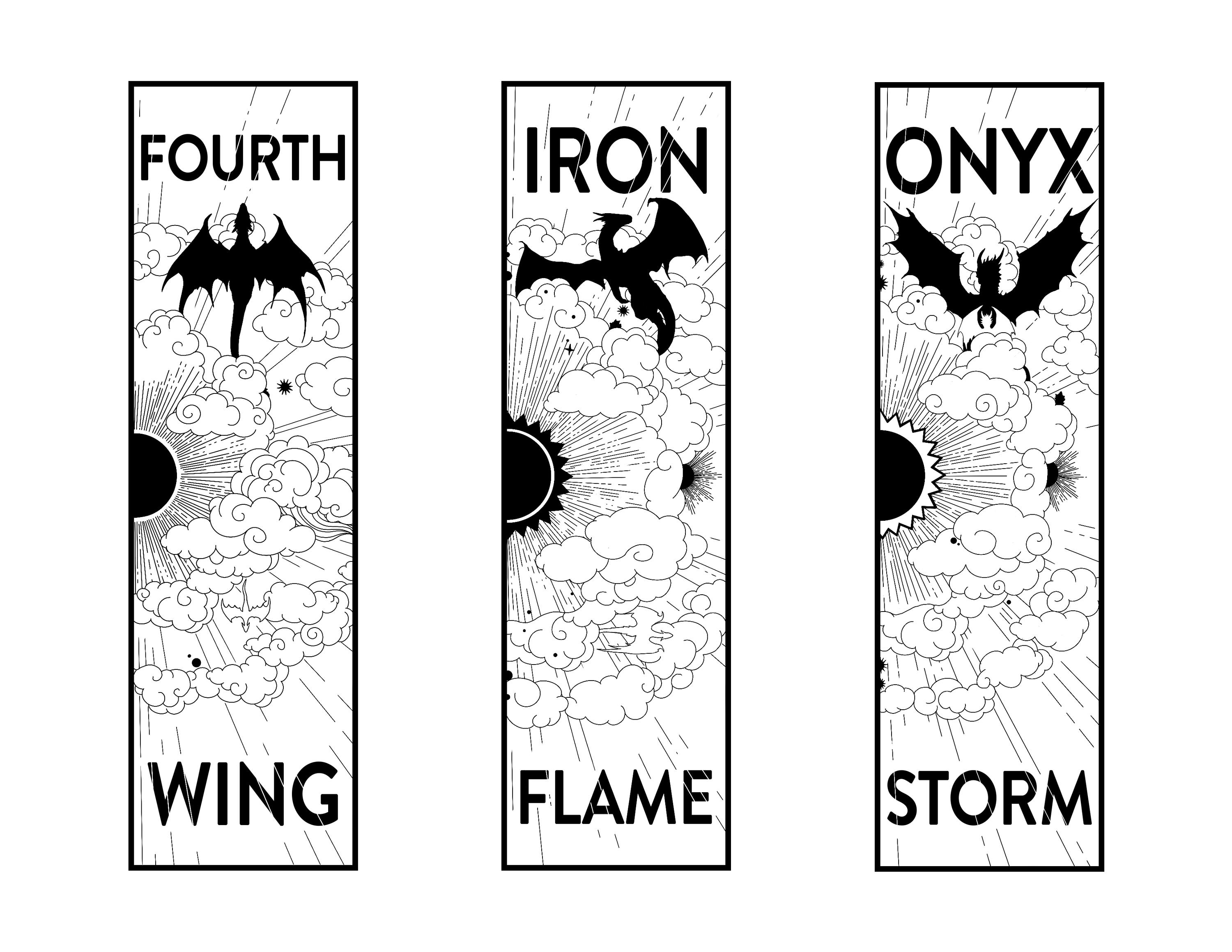 Set of 3 Printable Fourth Wing Bookmarks - Instant Digital Download - Etsy